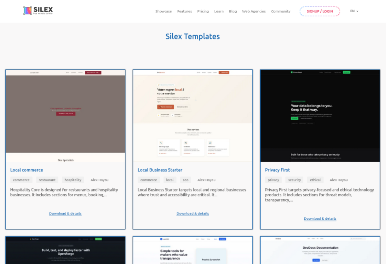 Silex templates