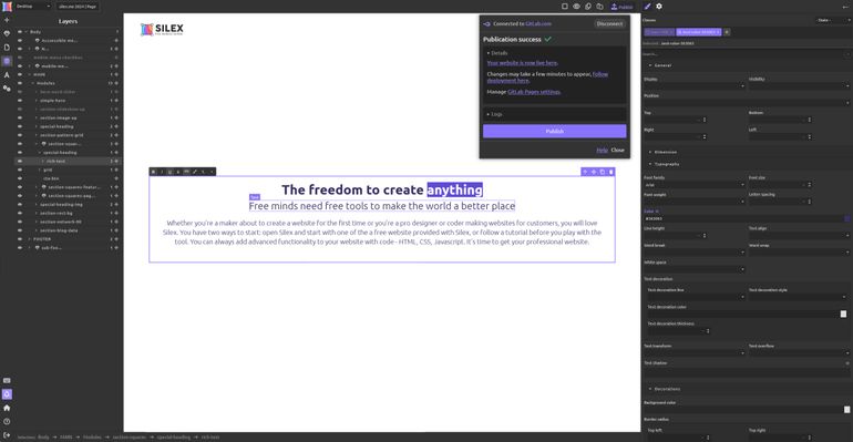 Silex: Free Website Builder, Libre Software, Open-Source No-Code